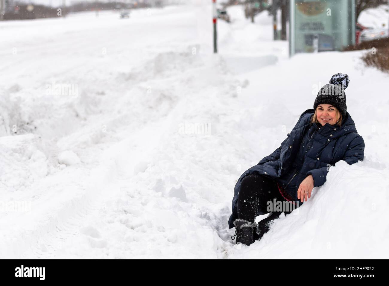 Posing in a snowstorm hi-res stock photography and images - Alamy