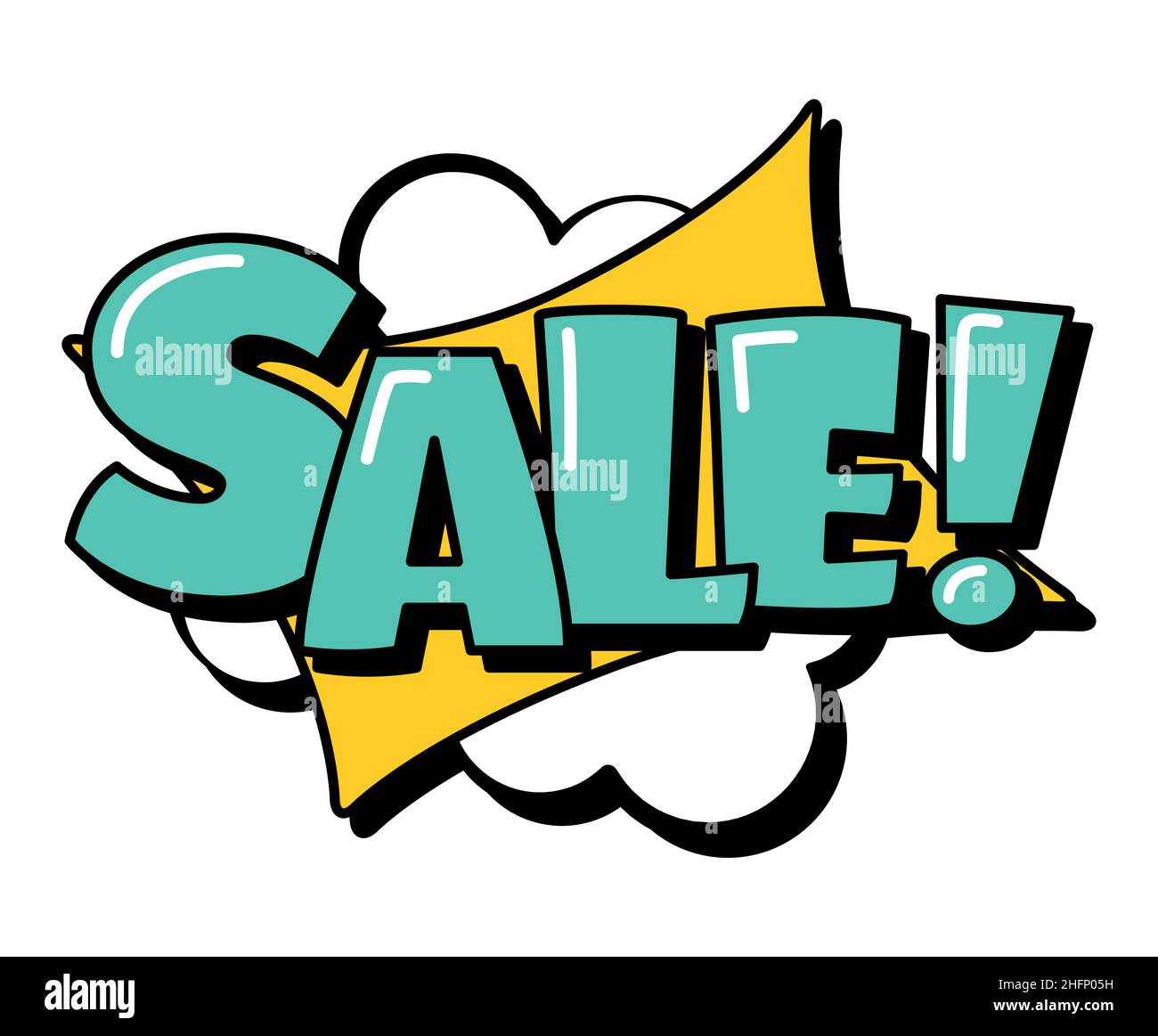 Sale! speech bubble in retro style. Vector illustration isolated on ...