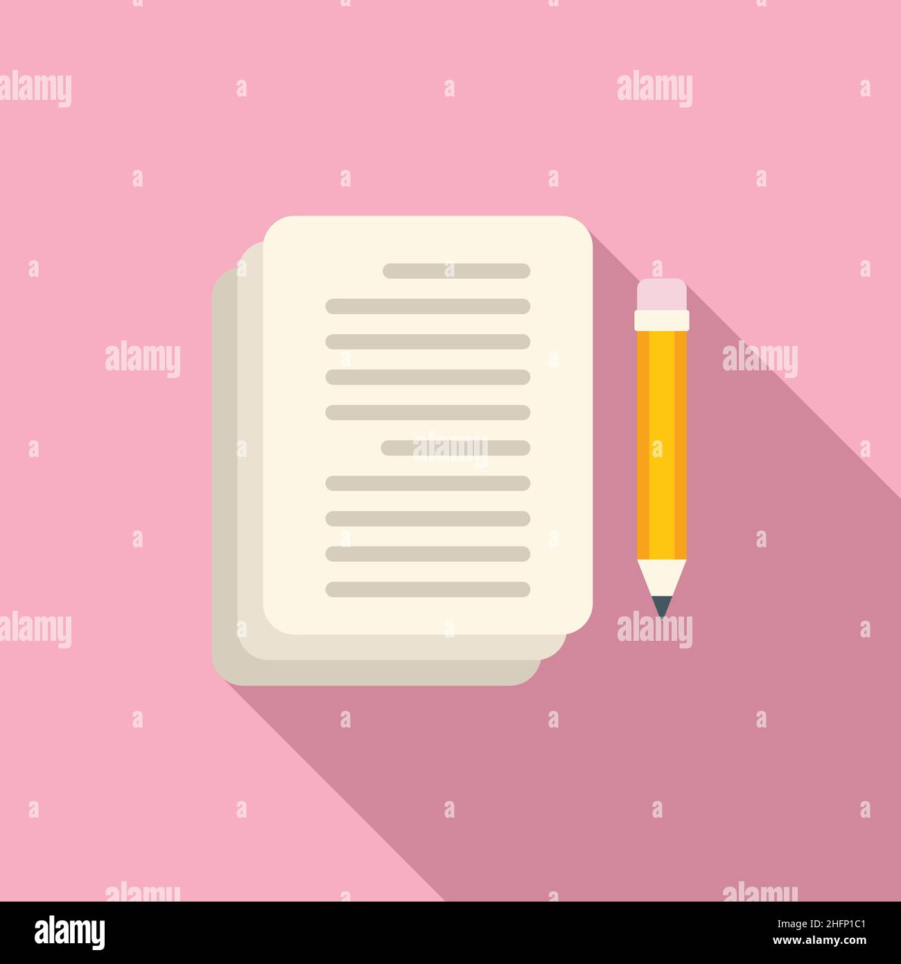 Plan work icon flat vector. Pen paper. Letter text Stock Vector Image ...
