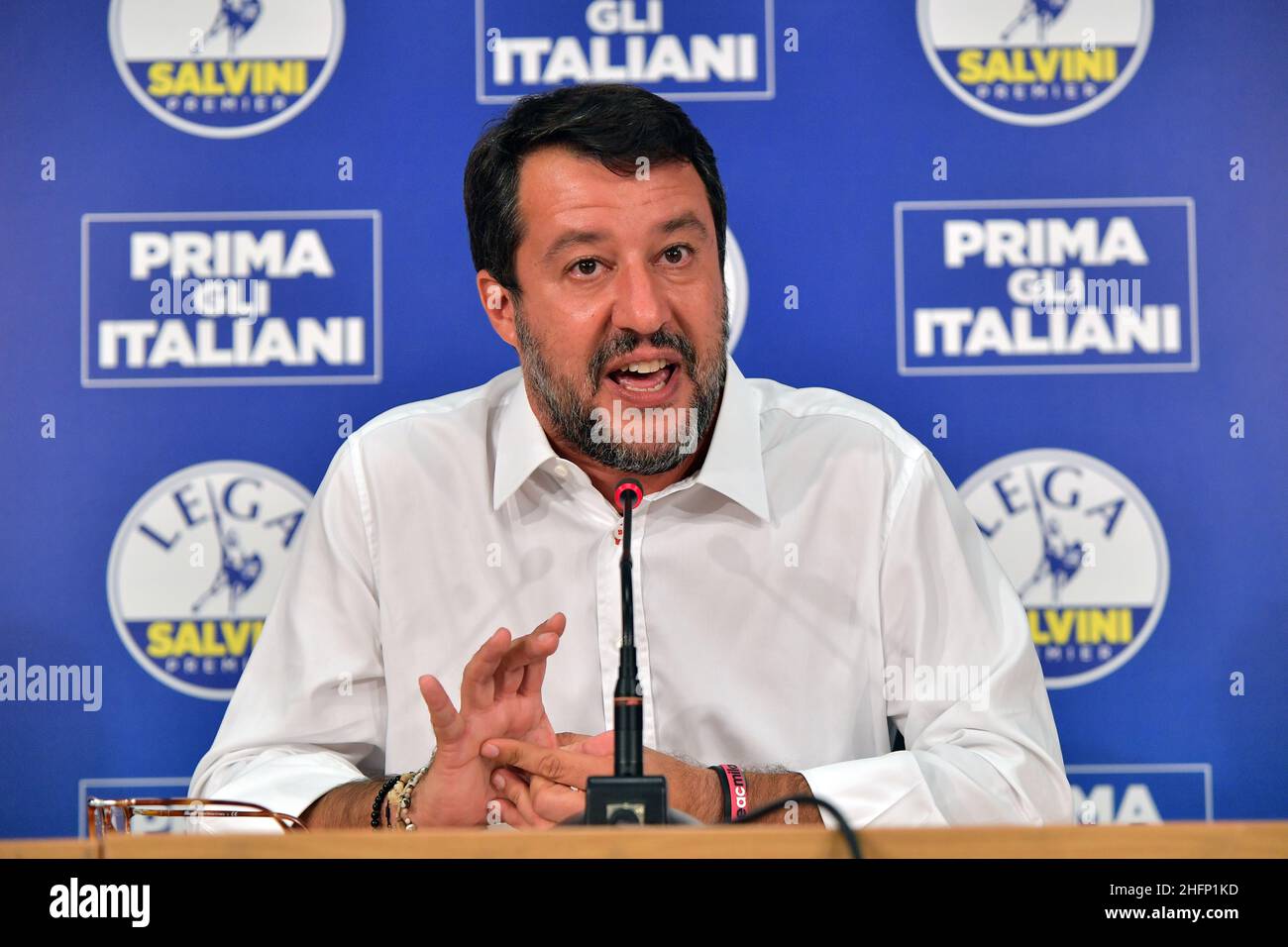 Gian Mattia D'Alberto - LaPresse 2020-09-21 Milan News Matteo Salvini press conference in the ...