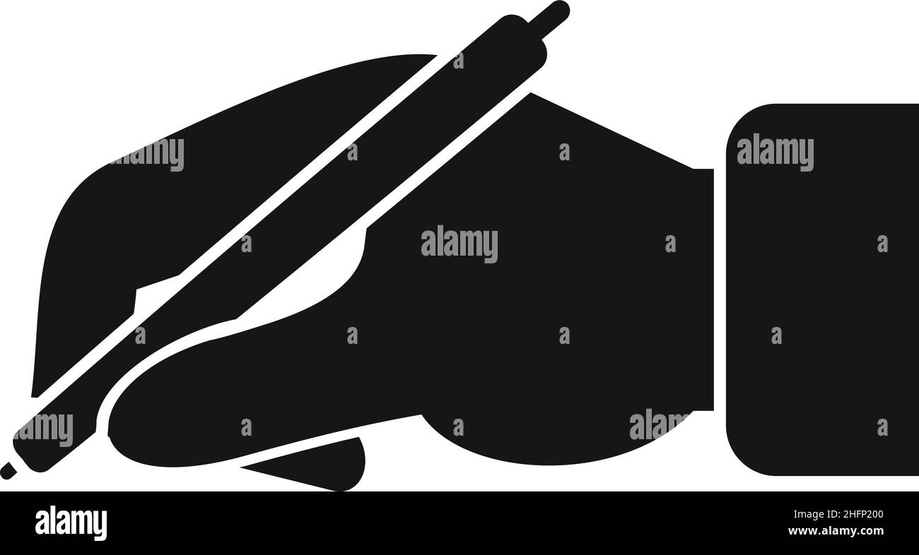 Writing hand icon simple vector. Write paper. Text message Stock Vector ...