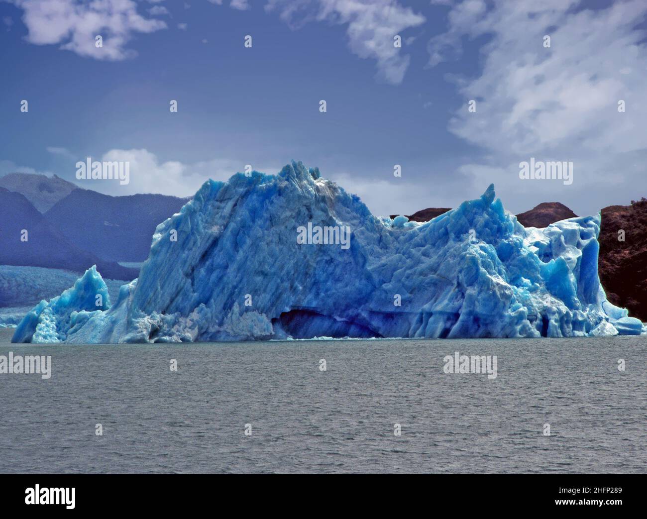 Patagonia Argentina, iceberg in the Argentino Lake (scanned from ...