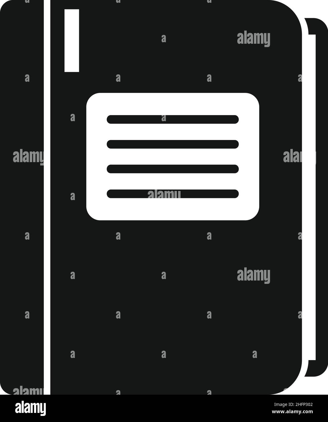 Notebook folder icon simple vector. Write paper. Text message Stock ...