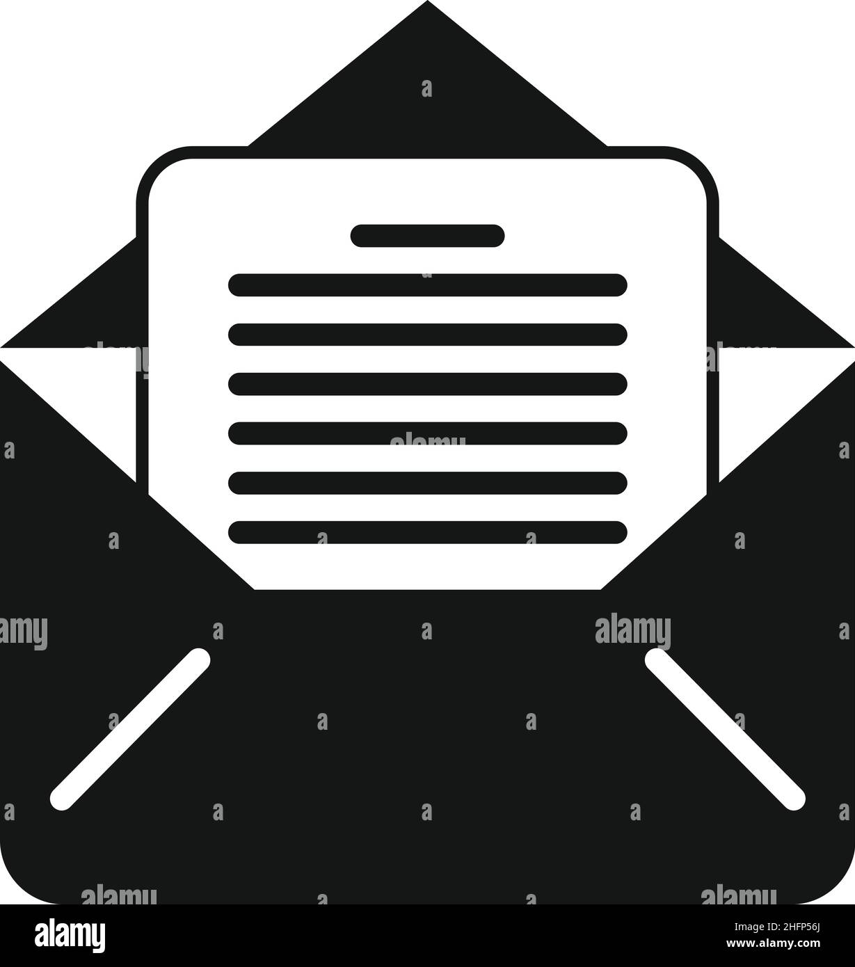Mail writing icon simple vector. Hand letter. Text pencil Stock Vector ...