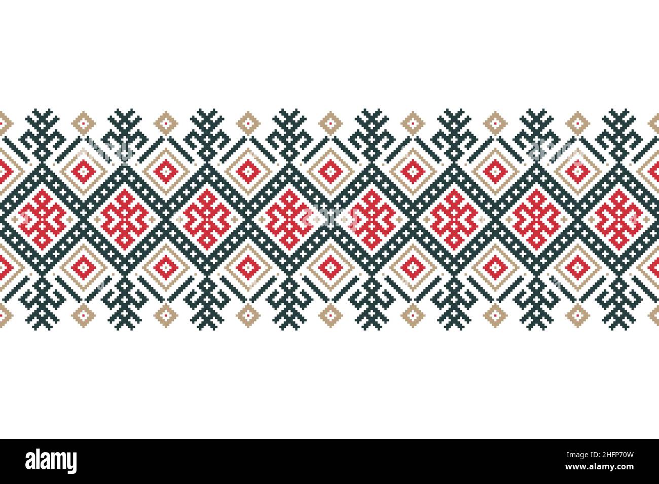 Vector illustration of Ukrainian folk seamless pattern ornament. Ethnic ...
