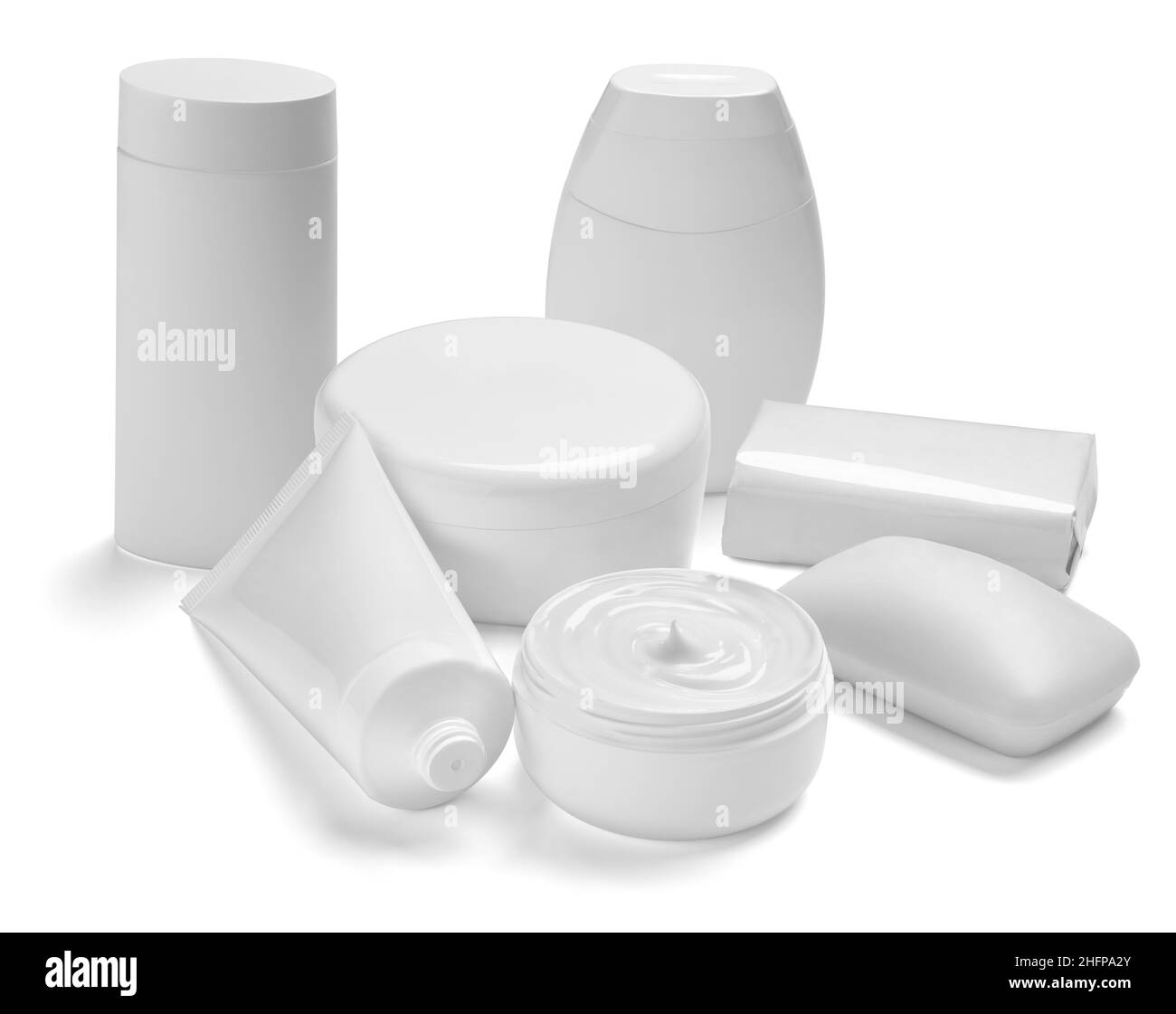 white cream container jar beauty moisturizer tube soap Stock Photo - Alamy
