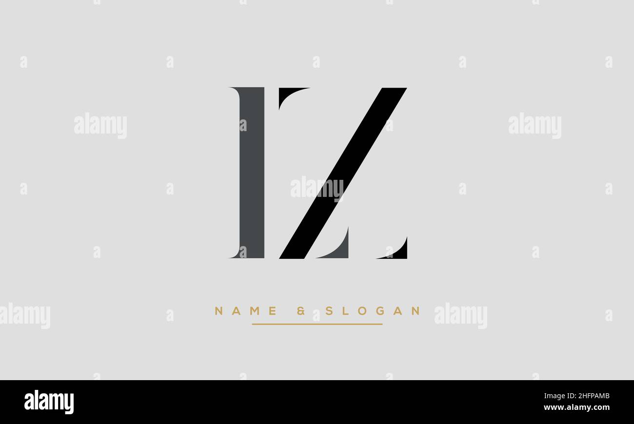 Modern abstract letter LZ, ZL logo design. Minimal LZ, UZ initial based ...