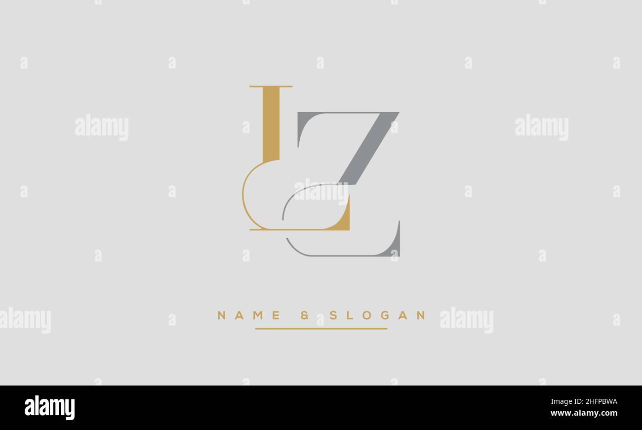 Modern abstract letter LZ, ZL logo design. Minimal LZ, UZ initial based ...
