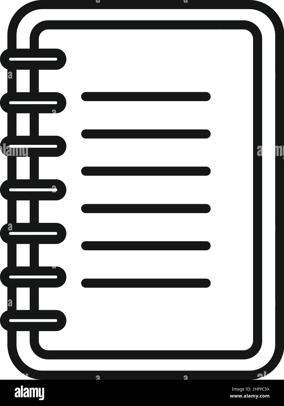 Portable notebook icon outline vector. Paper hand. Letter text Stock ...