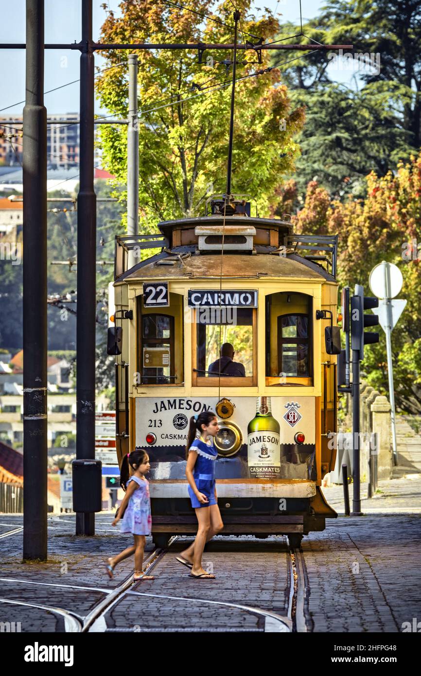 Portugal. Porto. The Tramway of line 22 Stock Photo - Alamy