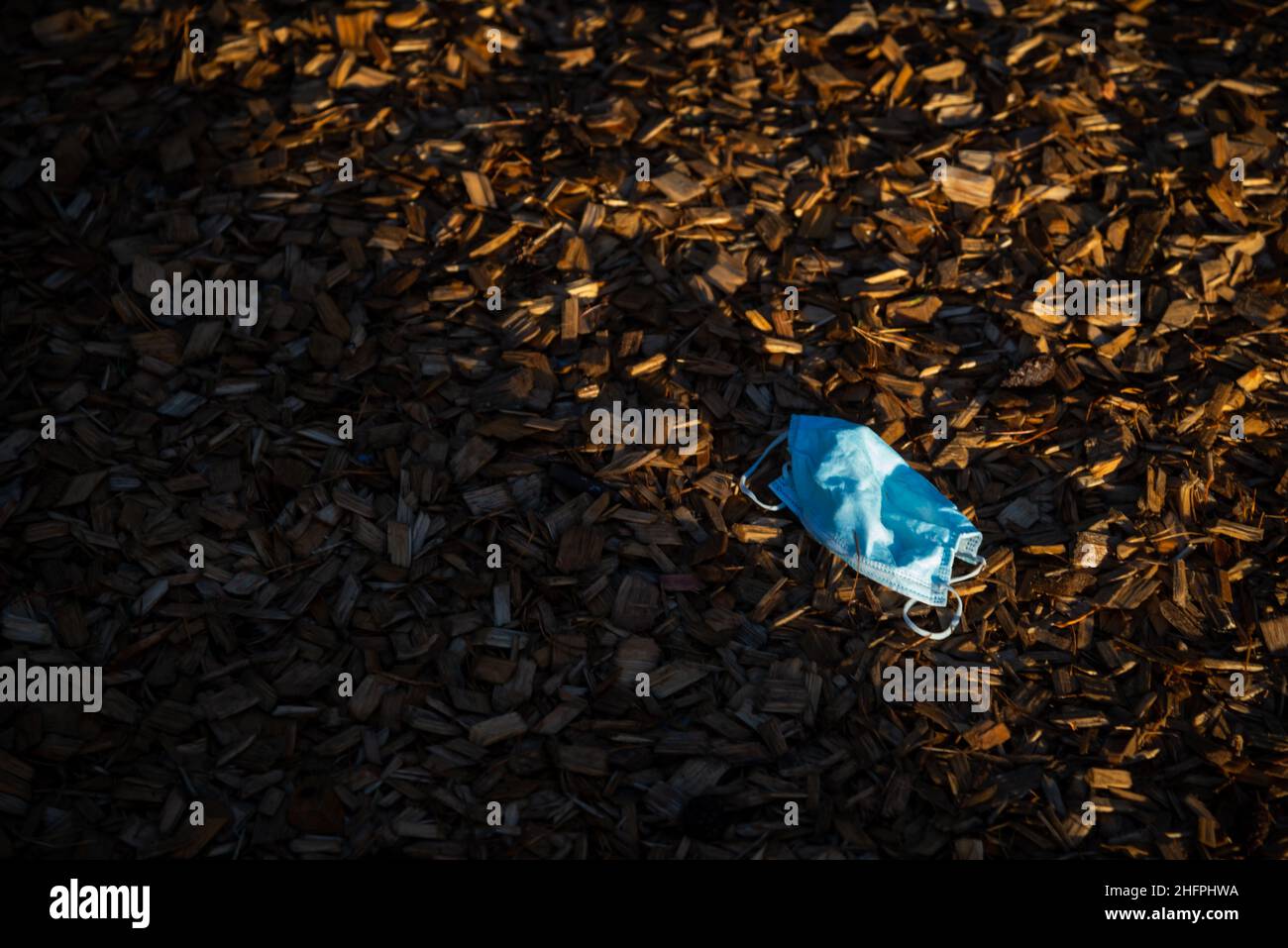 Coronavirus plastic waste environmental pollution. Disposable dirty ...