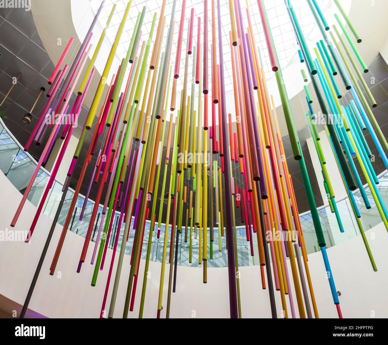 Colorful ceiling installations Stock Photo - Alamy