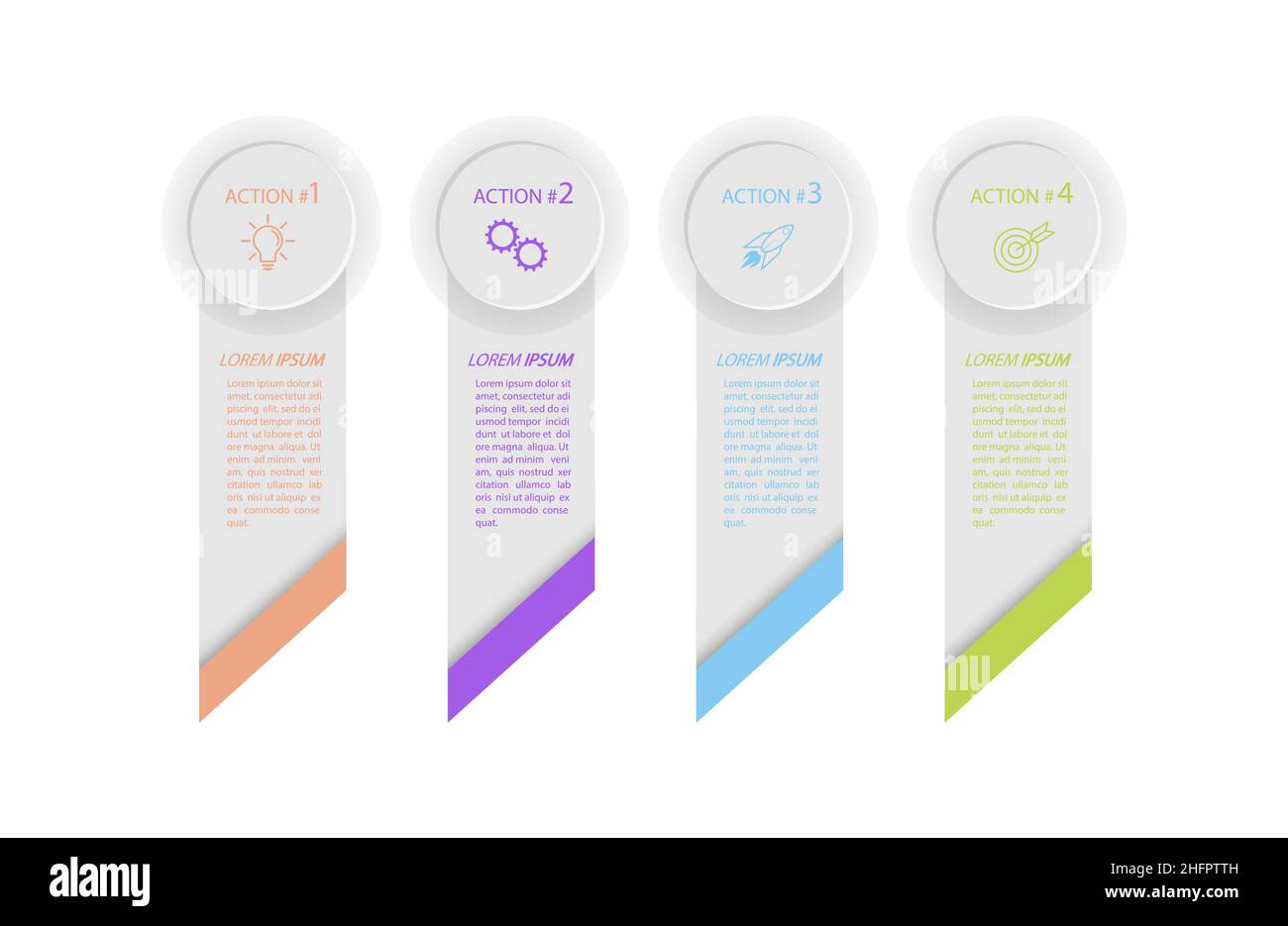 4 stages of development, improvement or training. Infographics with ...