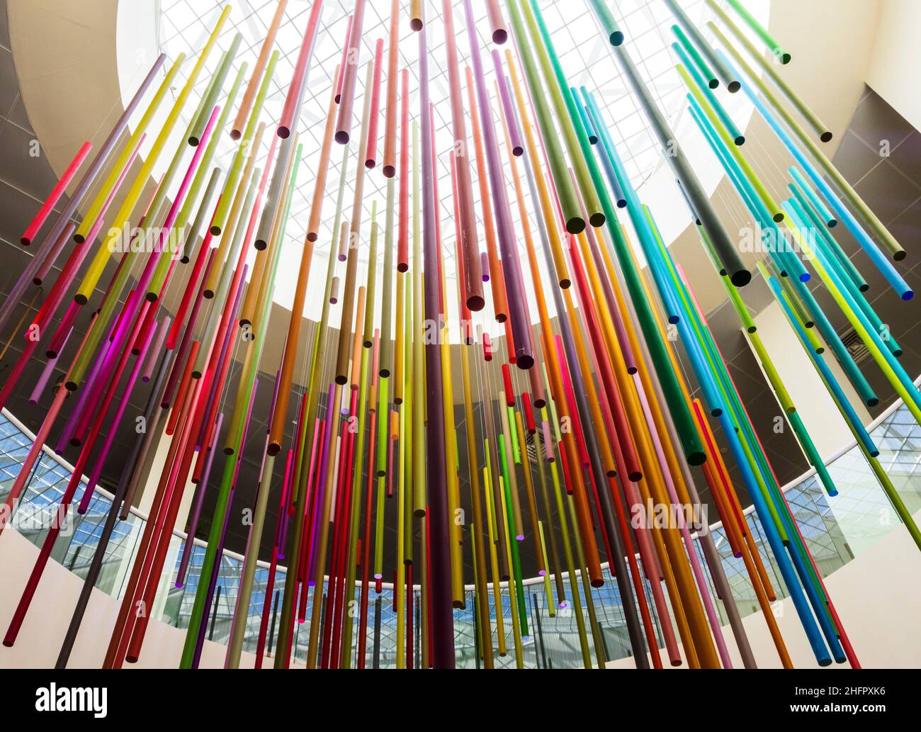 Colorful ceiling installations Stock Photo - Alamy