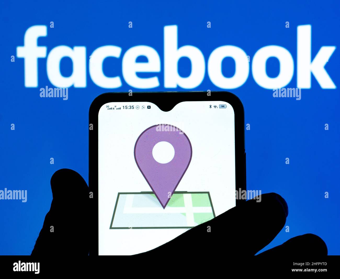 In this photo illustration, the Places by Facebook icon is seen ...