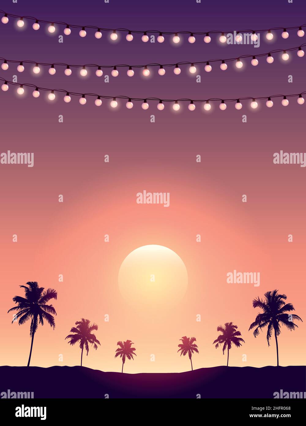 Beautiful summer night on sea Stock Vector Images - Alamy