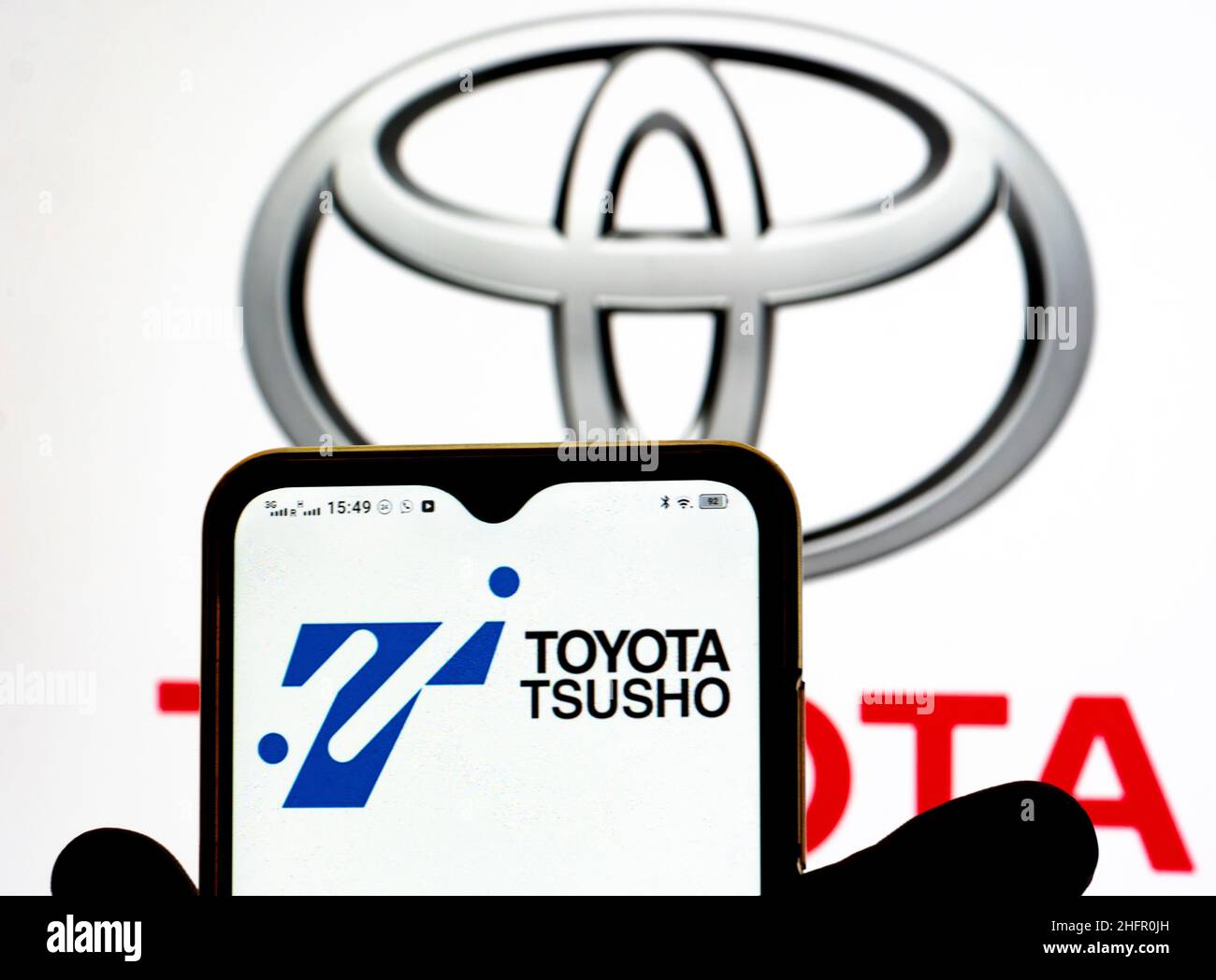 In this photo illustration, the Toyota Tsusho Corporation logo is seen ...