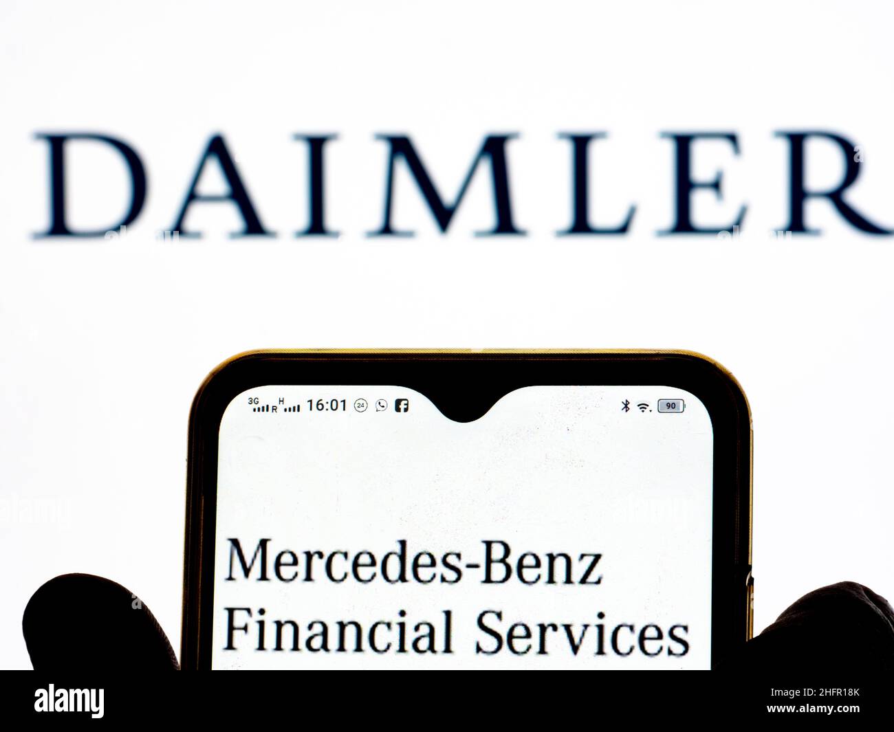 In this photo illustration, the Mercedes-Benz Financial Services logo ...