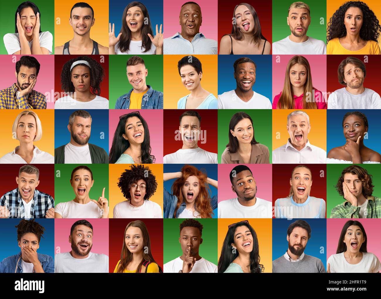 Diverse cultures concept. Collage of various multiracial people ...