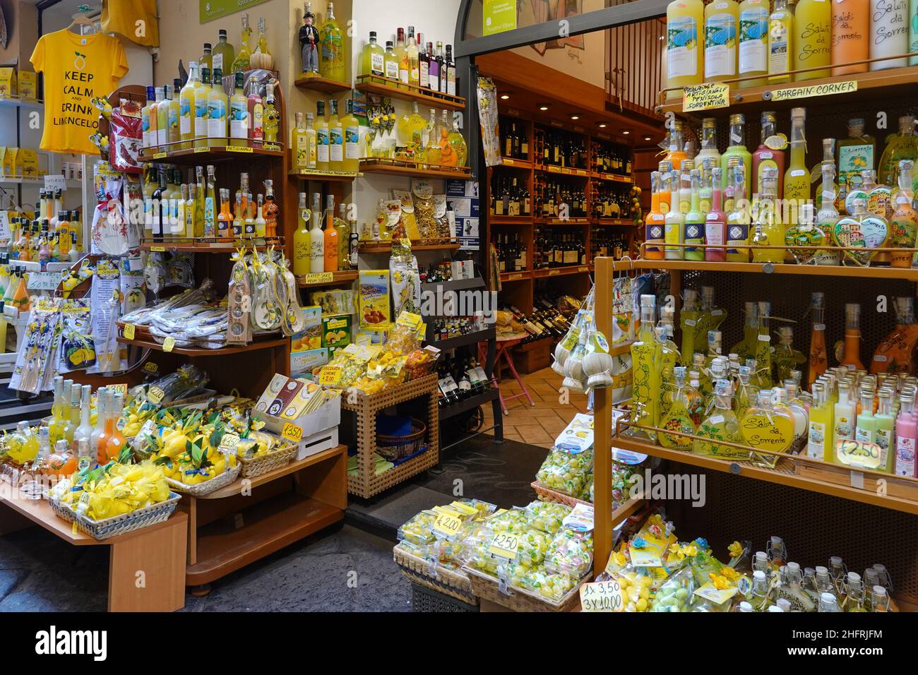 Sorrento, Italy - October 17 2021: Exterior view of a tourist shop that ...