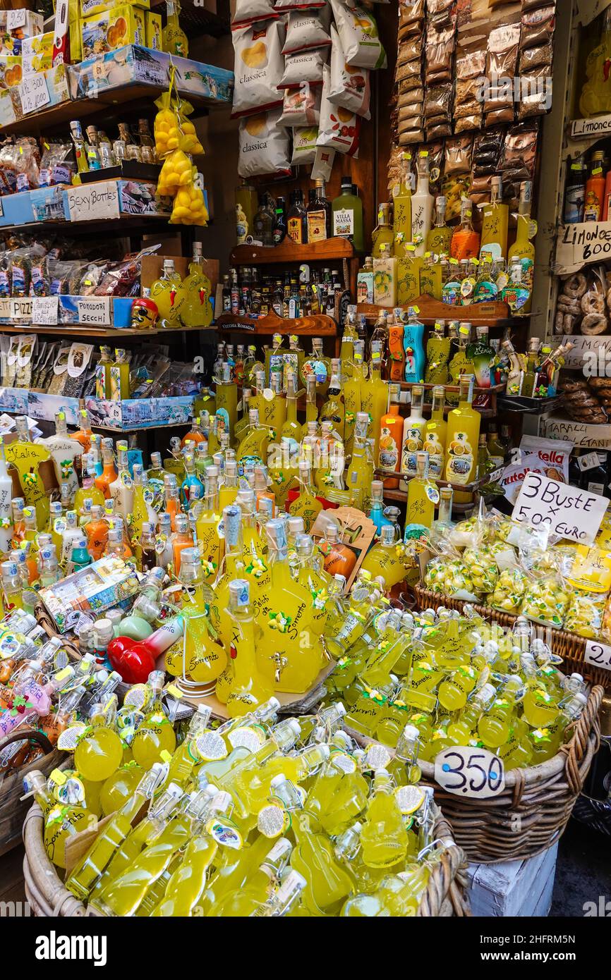 Sorrento, Italy - October 17 2021: Exterior view of a tourist shop that ...