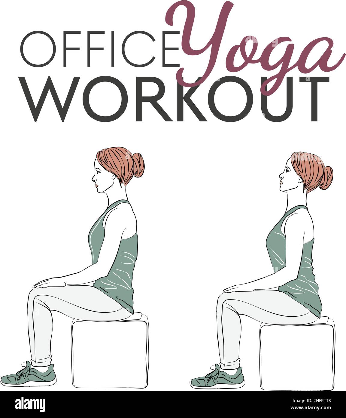 Chair stretching exercises illustration hi-res stock photography and ...