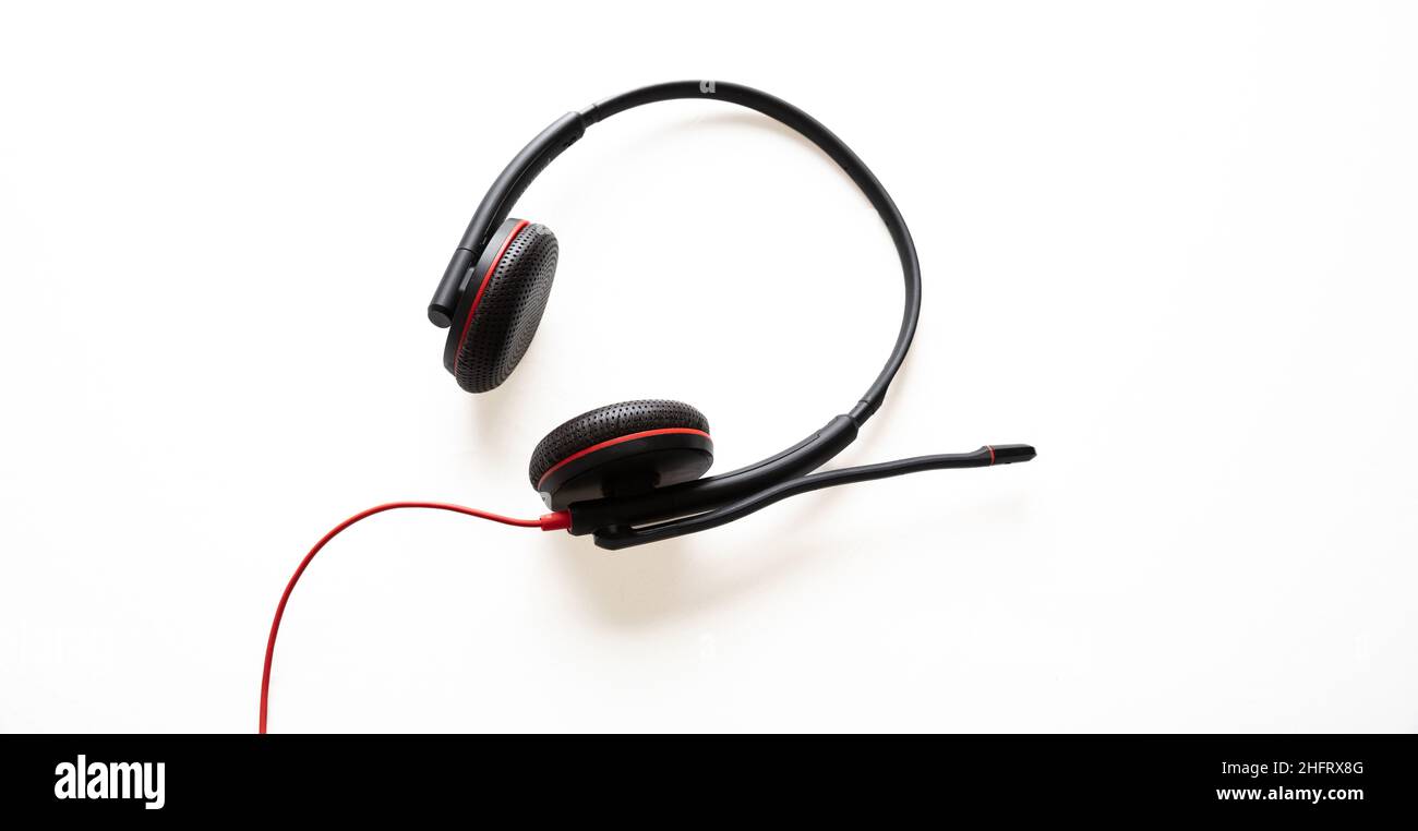 Helpdesk headset isolated on white background. Communication support ...