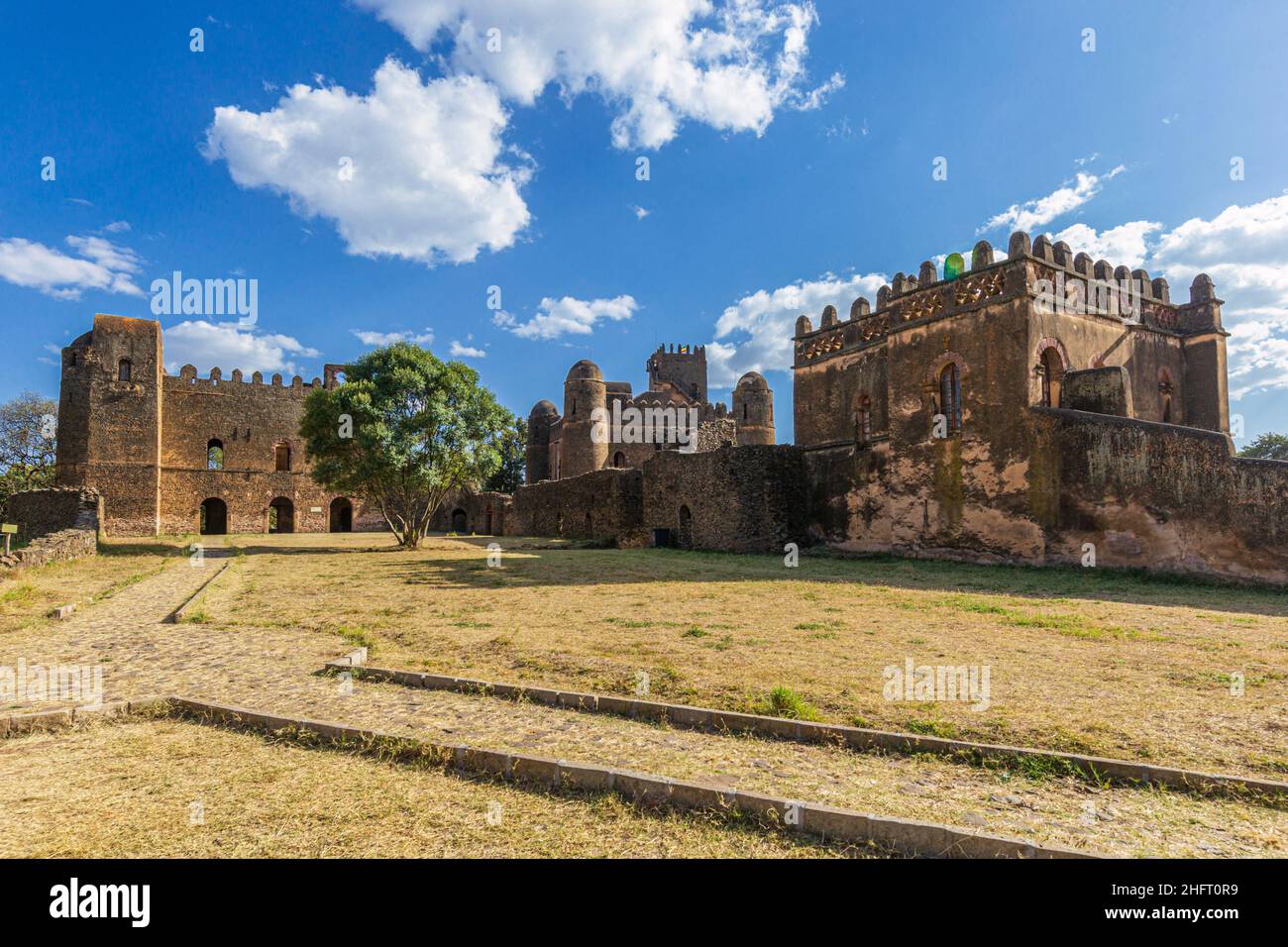 Castle Fasil Ghebbi, Royal fortress-city in Gondar, Ethiopia Stock ...