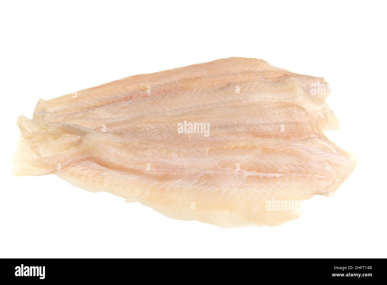 raw white fish fillet on a white background Stock Photo - Alamy