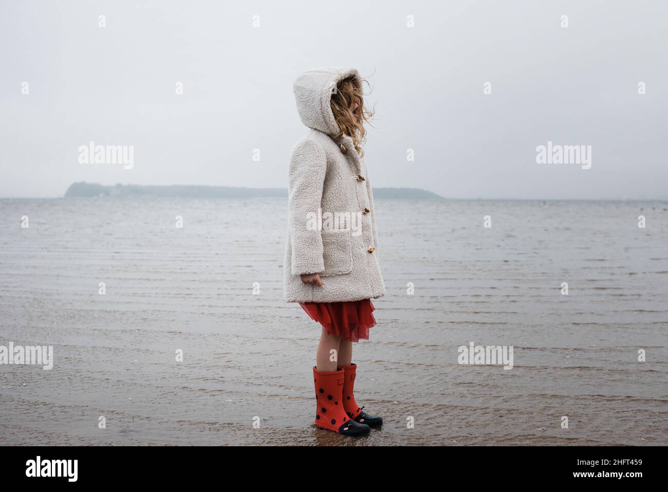 Girl With Hair Blowing In The Wind High Resolution Stock Photography ...