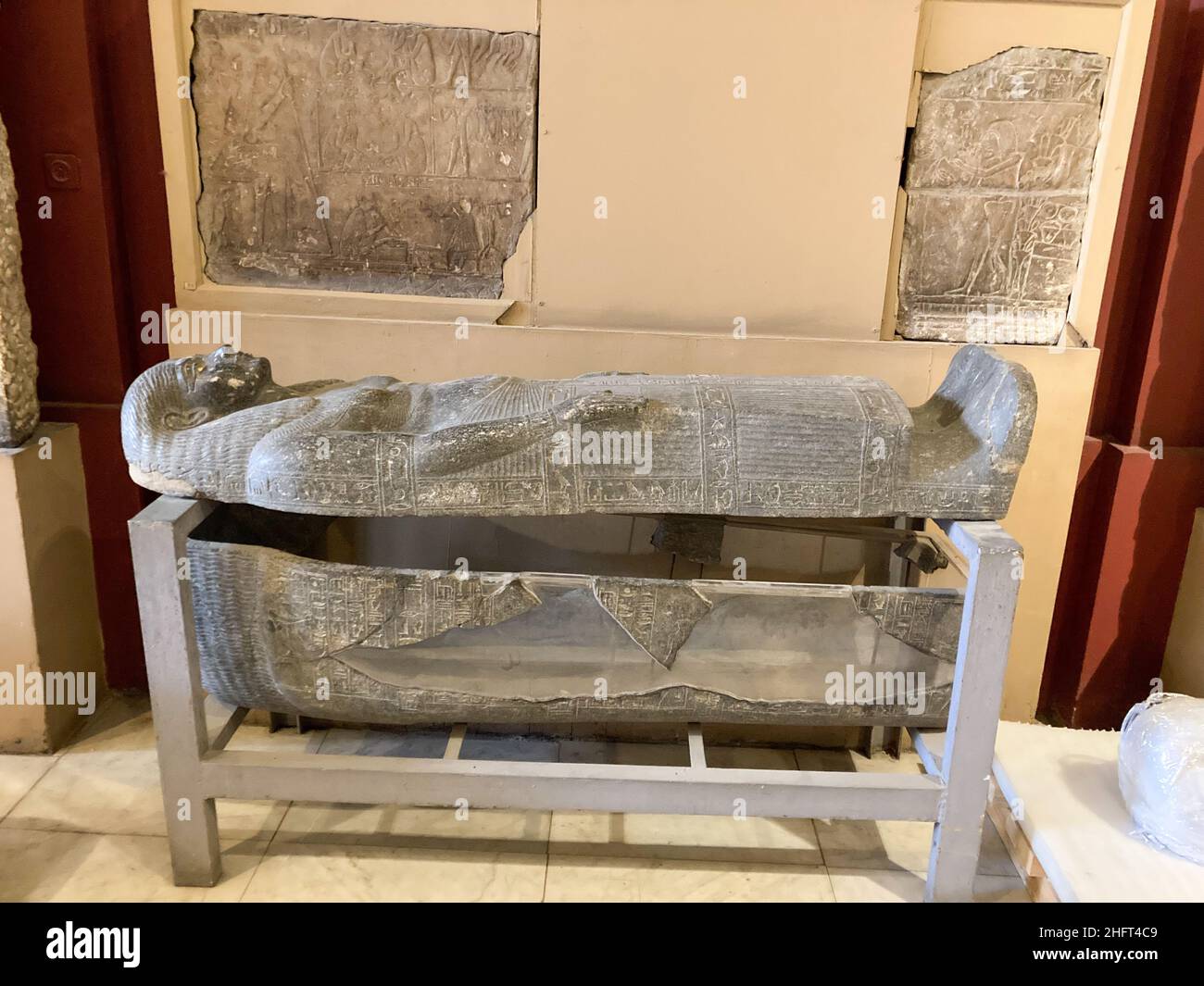 Sarcophagi of mummies housed in the Museum of Egyptian Antiquities ...