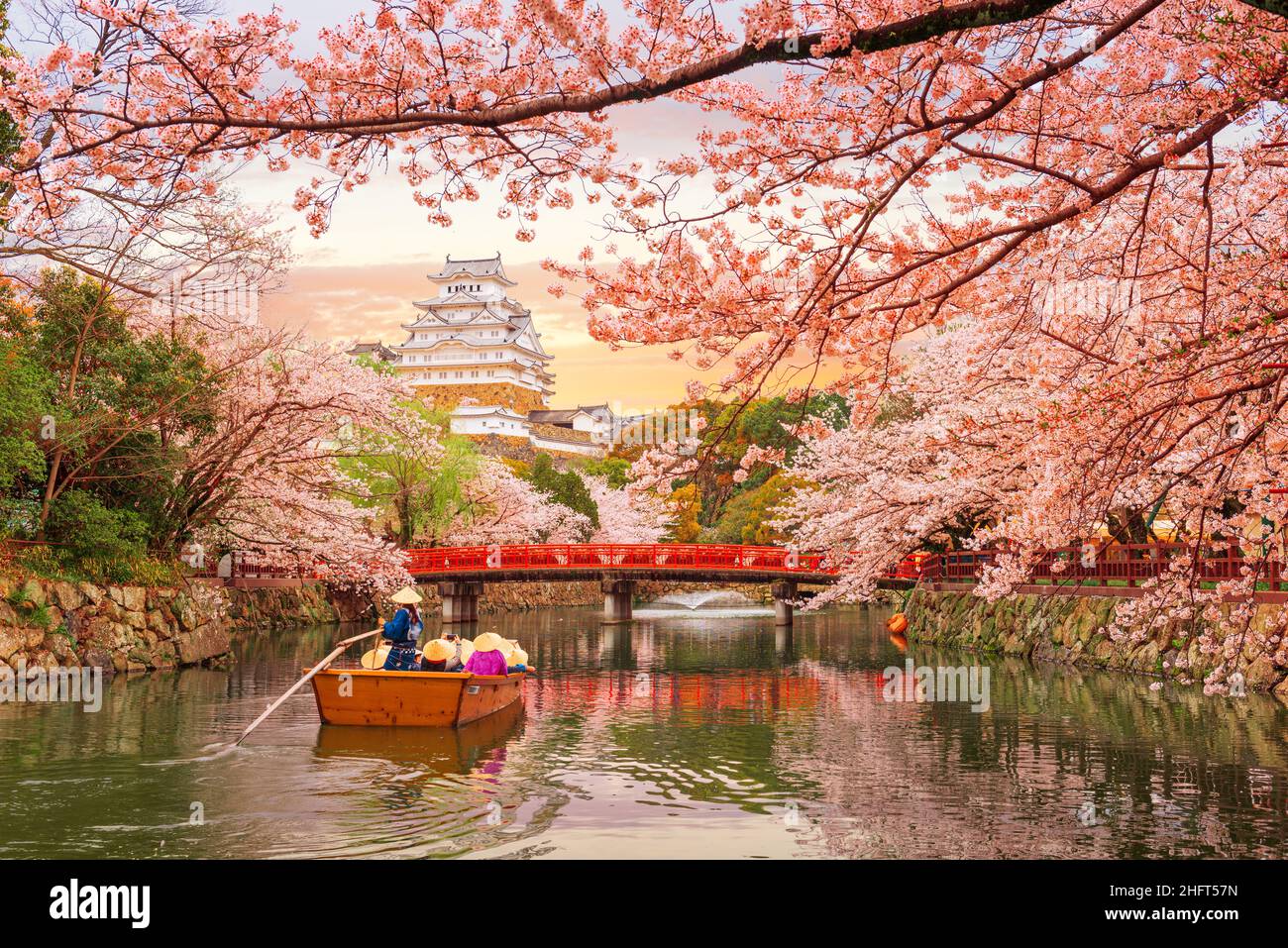 Himeji, Japan at Himeji Castle moat in spring season Stock Photo - Alamy