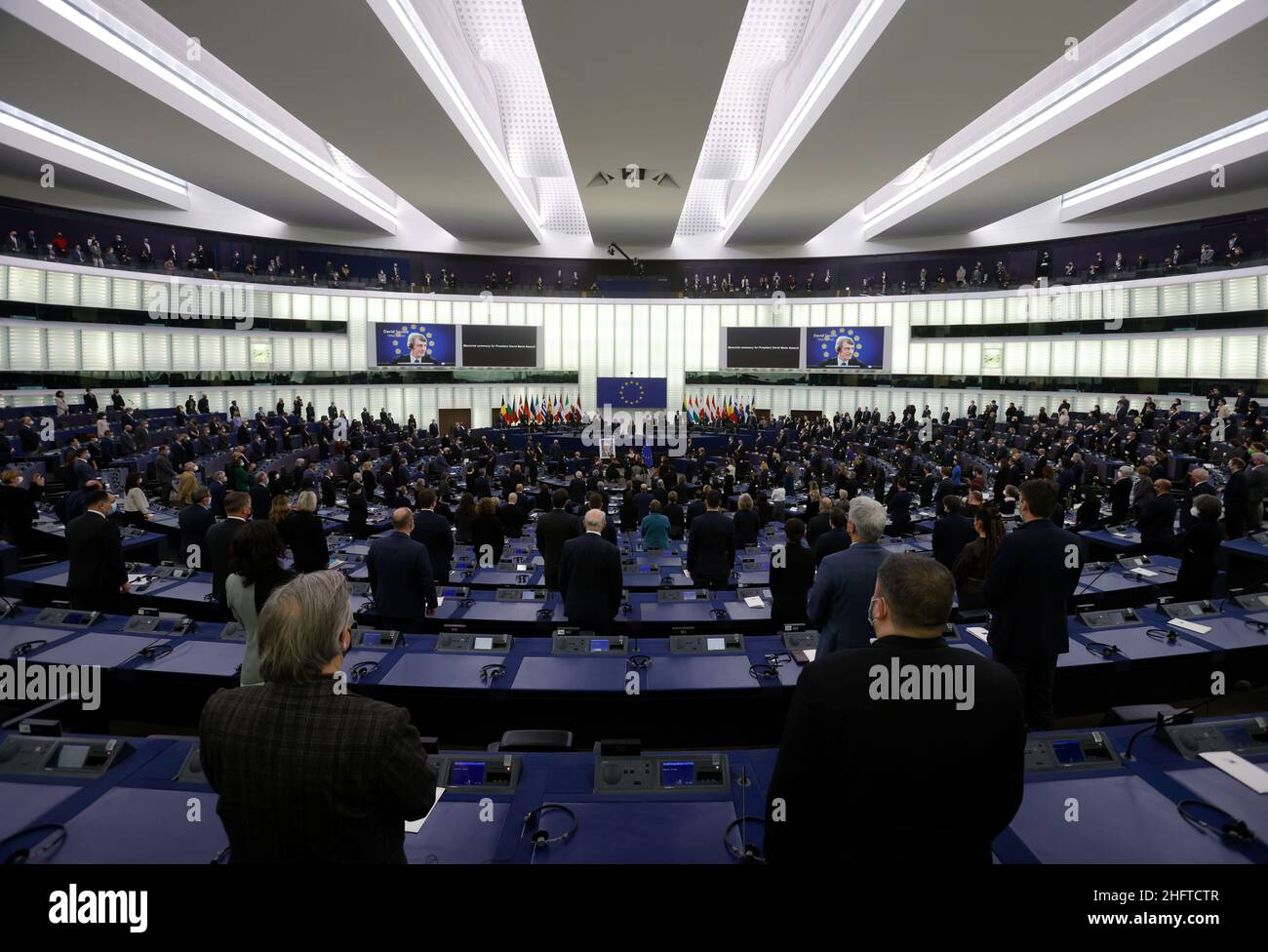 17 January 2022, France, Straßburg: The "Ode to Joy" resounds at a ...