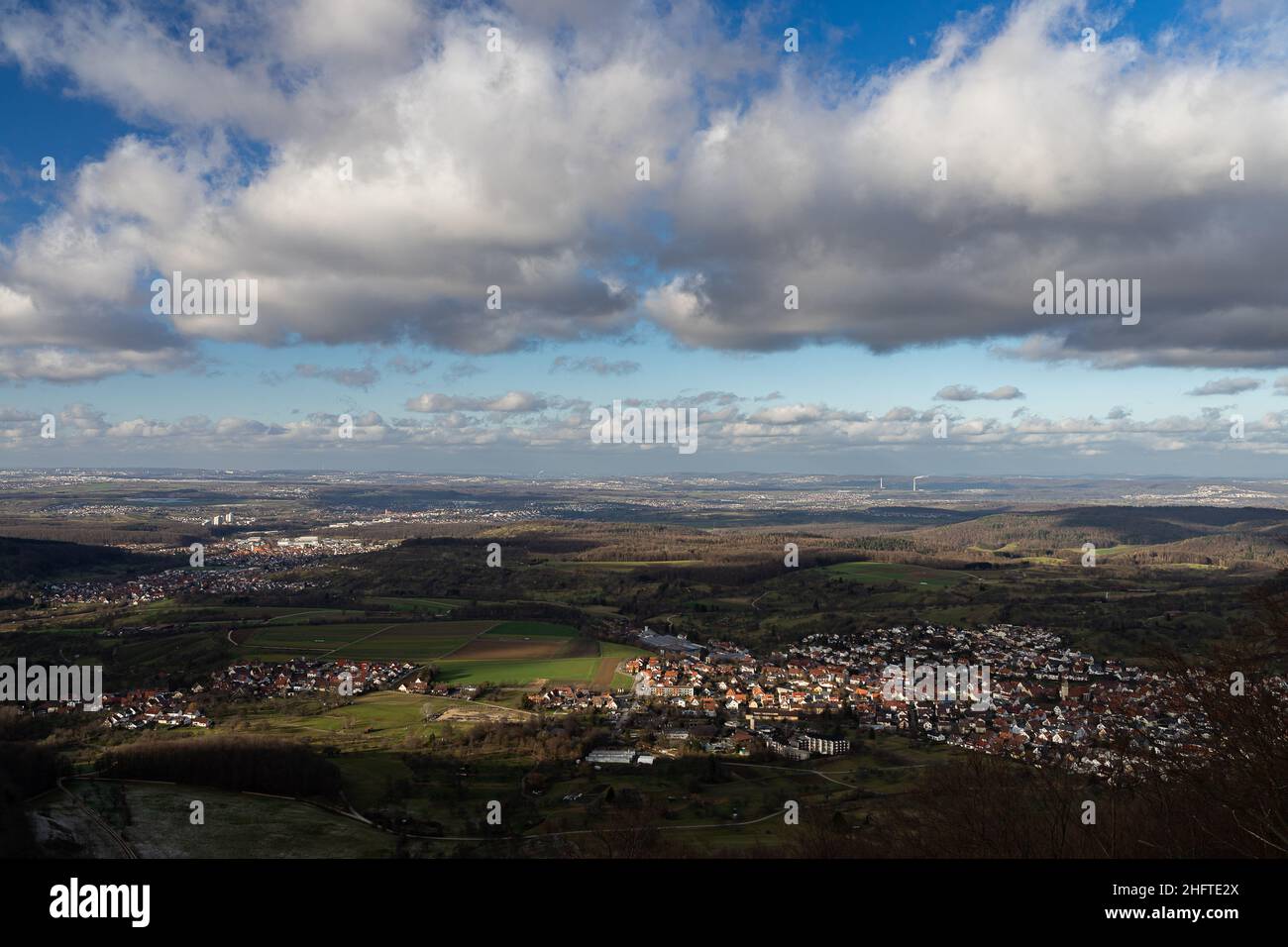 View around Hohen Neuffen Castle from the swabian alb in the direction ...
