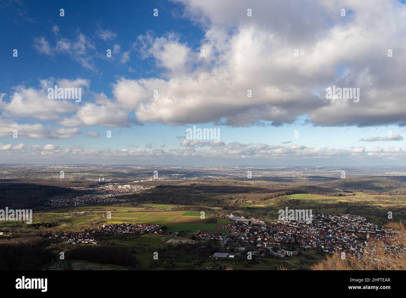View around Hohen Neuffen Castle from the swabian alb in the direction ...