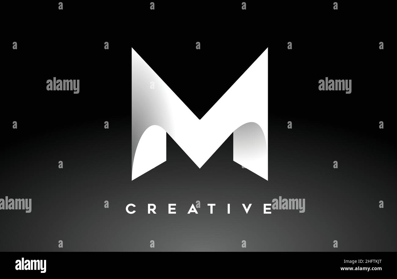 Elegant M Letter Logo Icon Design. White Letter M Logo Design with ...