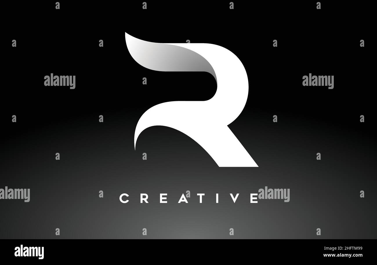Elegant R Letter Logo Icon Design. White Letter R Logo Design with ...