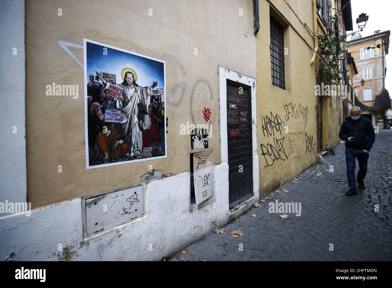 Cecilia Fabiano/LaPresse January 21 , 2021 Roma (Italy) News : A paint ...