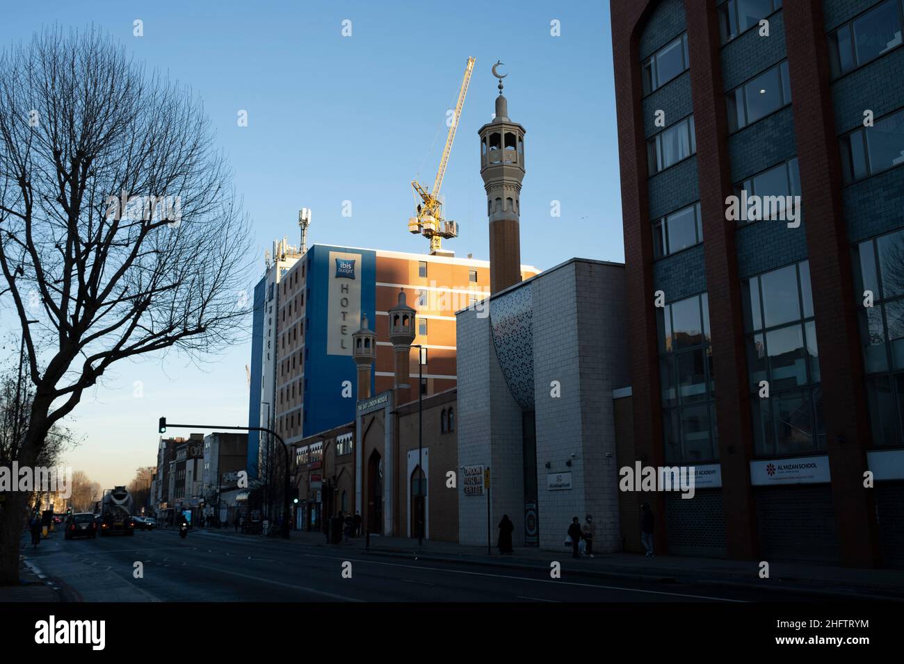 East London Mosque along Whitechapel High Street on 13th January 2022 ...
