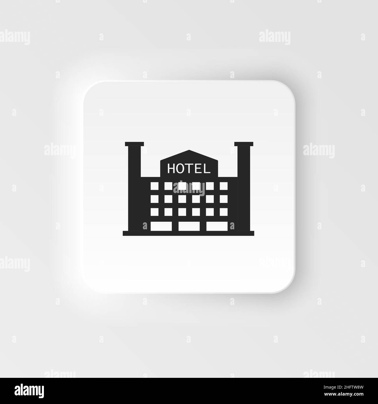 Building Hotel neumorphic style icon Vector Graphic Download Template ...