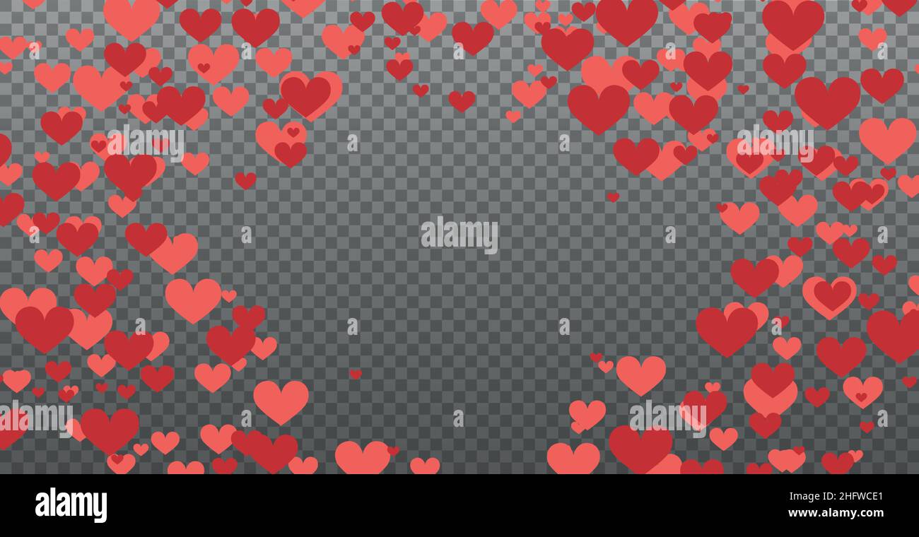Red hearts on transparent background - illustration Stock Vector Image ...