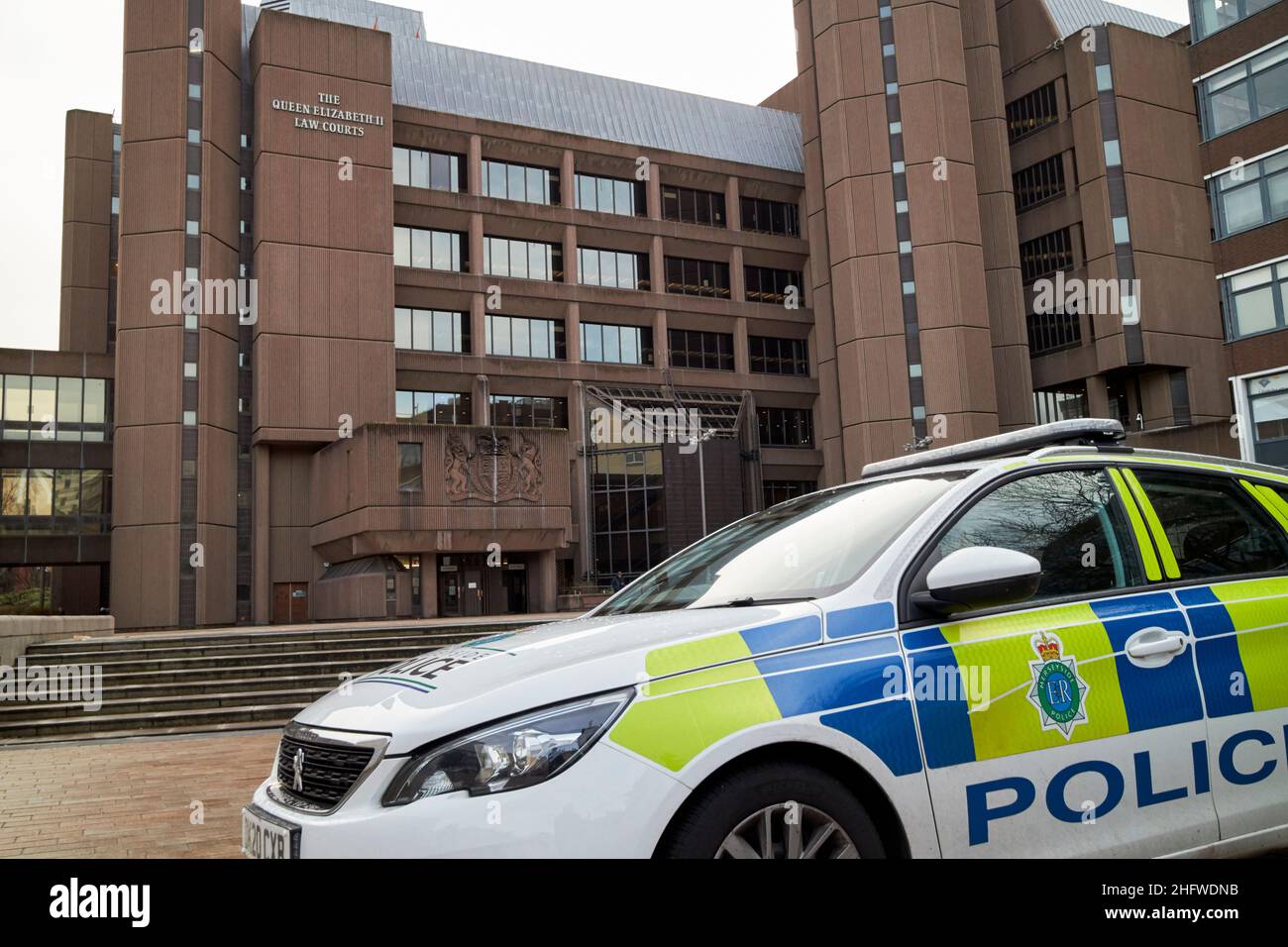 merseyside police patrol car outside the queen elizabeth ii law courts ...