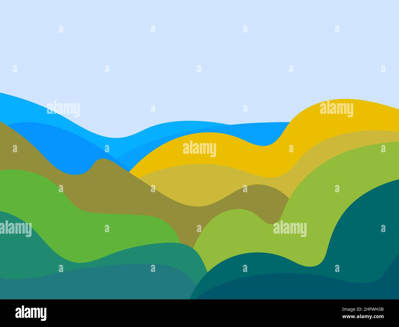 Green fields with mountains in background Stock Vector Images - Alamy