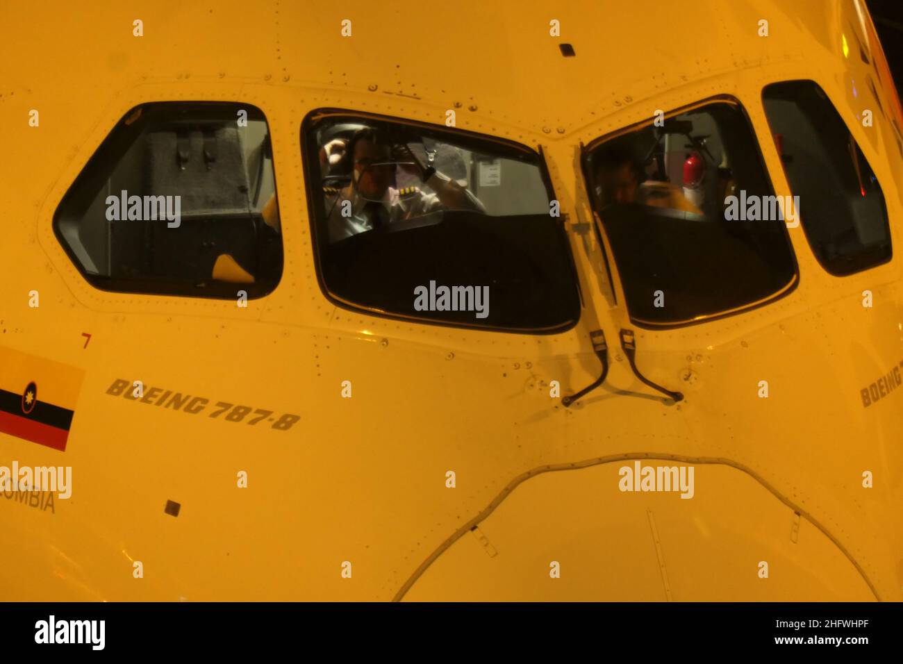 Front of airliner or Aircraft at El Dorado International Airport Bogota ...