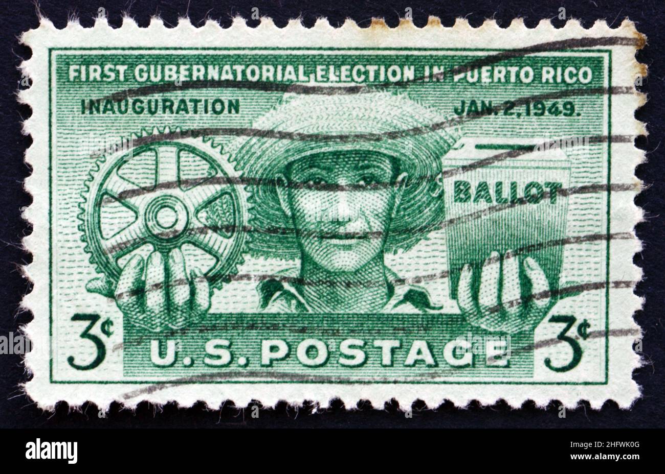 UNITED STATES OF AMERICA - CIRCA 1949: a stamp printed in the USA shows ...