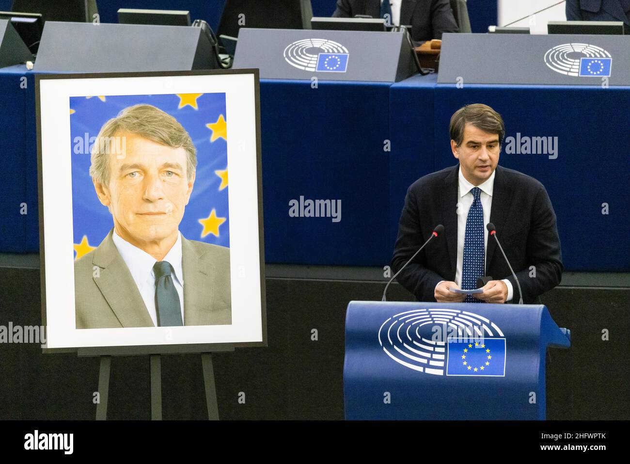 17 January 2022, France, Straßburg: Raffaele Fitto (Direzione Italia ...