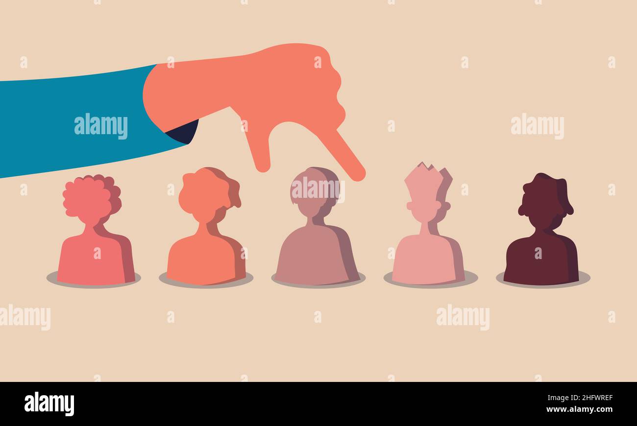 Business diverse and hand choose recruit personnel. Select success ...