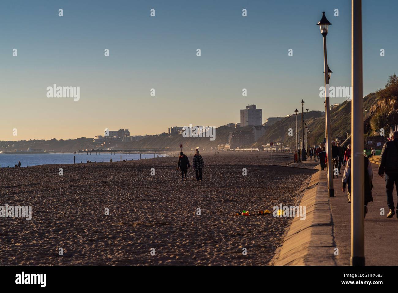 Boscombe beach promenade seaside waterfront during a sunny day in ...