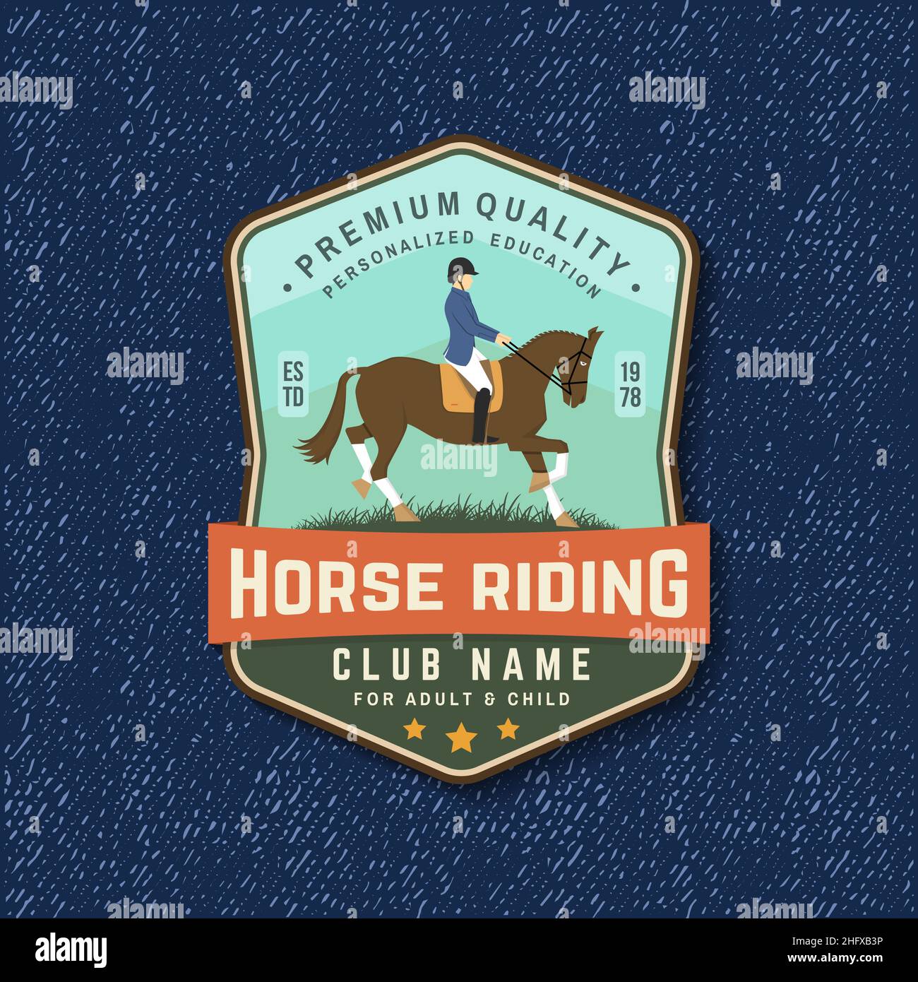 Horse racing sport club badge, patch, emblem, logo. Vector illustration ...