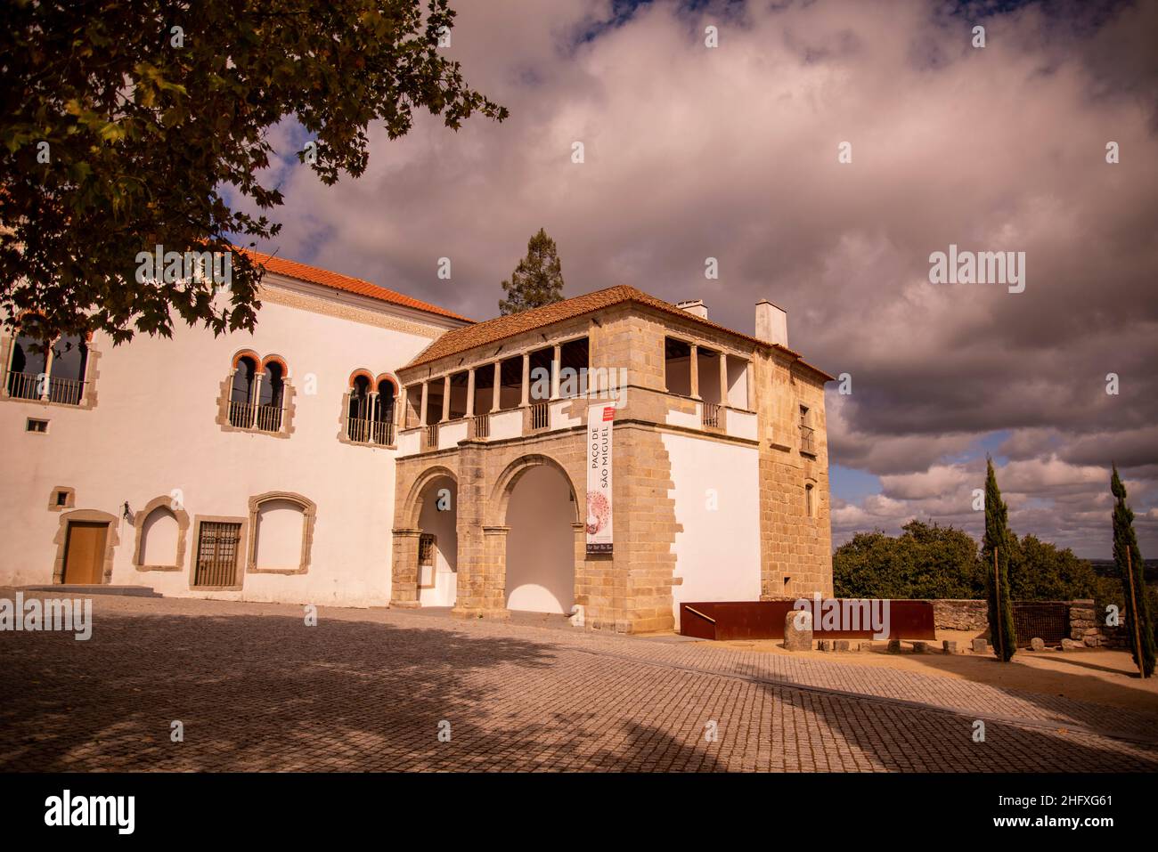 the Paco de Sao Miguel in the old Town of the city Evora in Alentejo in ...